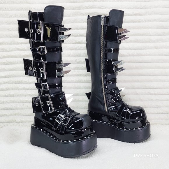 Demonia | Shoes | Bear 52 Metal Claw Spiked Platform Punk Goth Knee ...